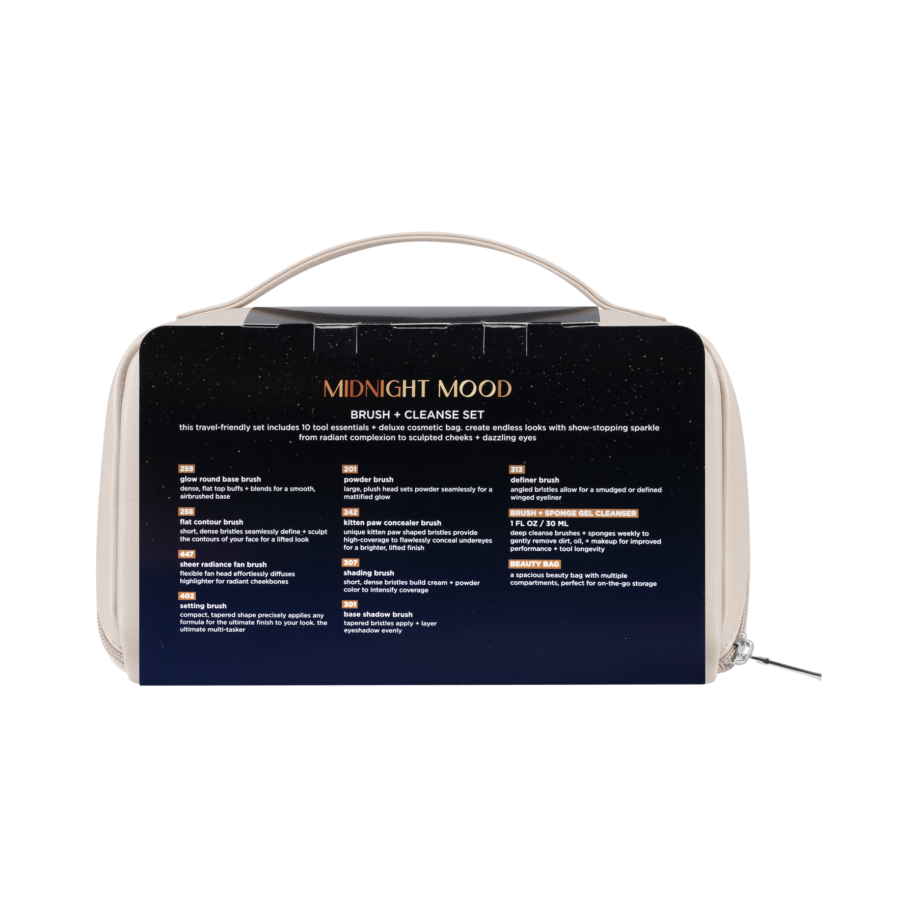 Real Techniques Midnight Mood Brush + Cleanse Kit, 11 Piece Limited ...