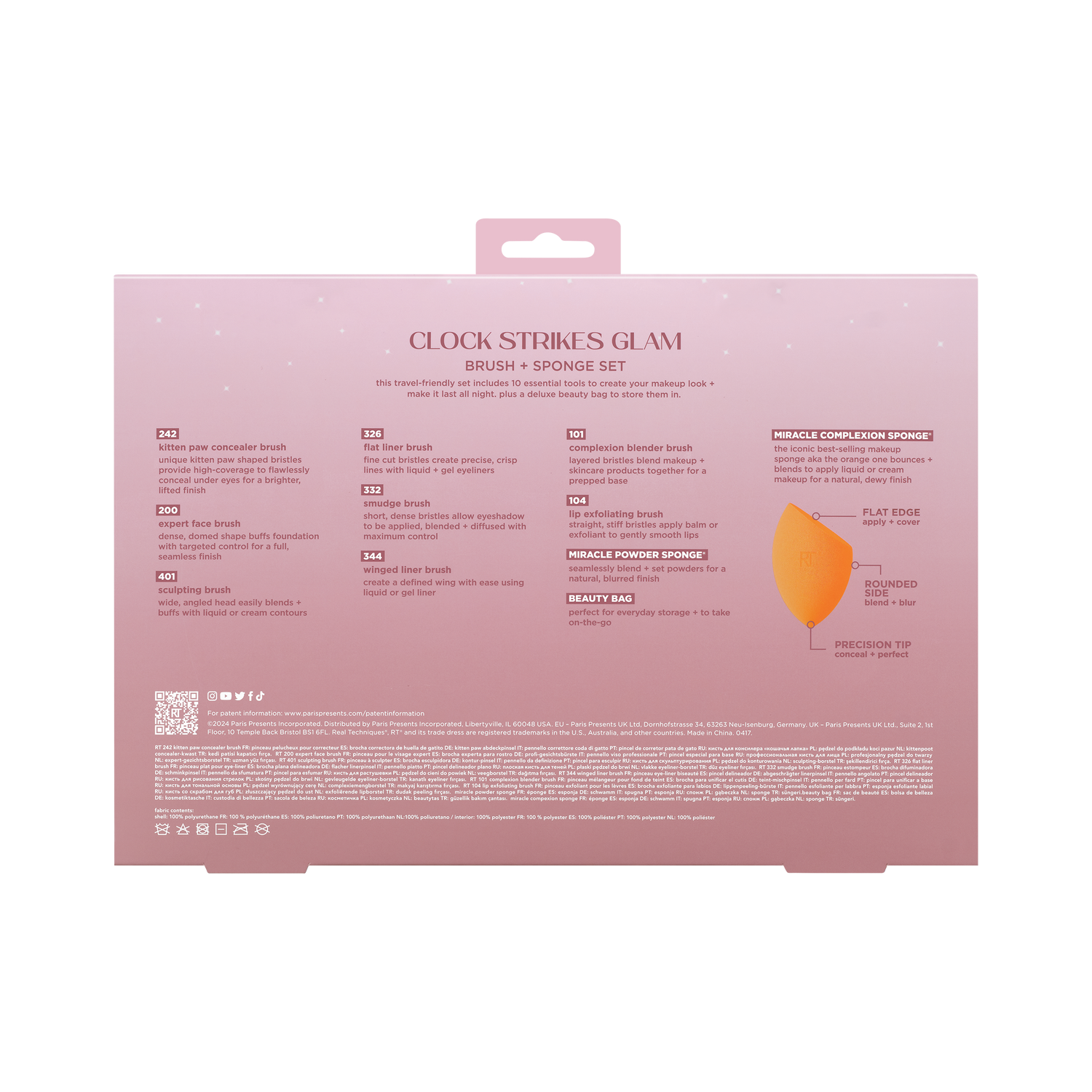 Real Techniques Clock Strikes Glam Brush + Sponge Kit, 11 Piece Limited ...