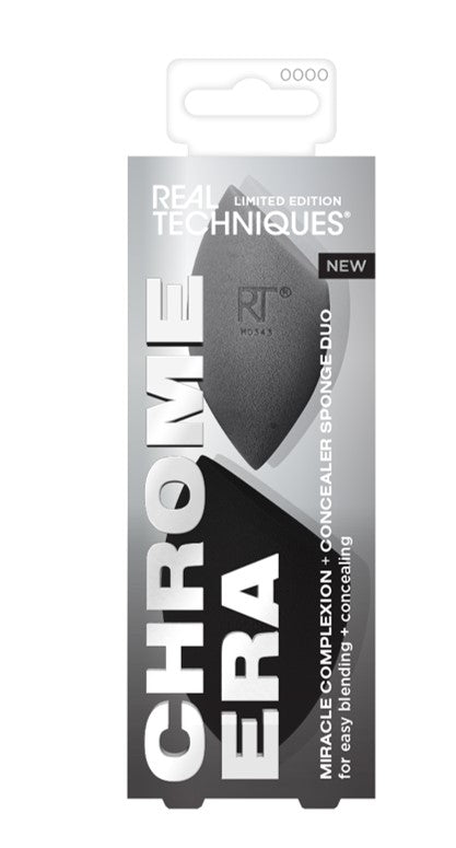 Real Techniques Chrome Era Miracle Complexion + Concealer Sponge Duo, 2 ...