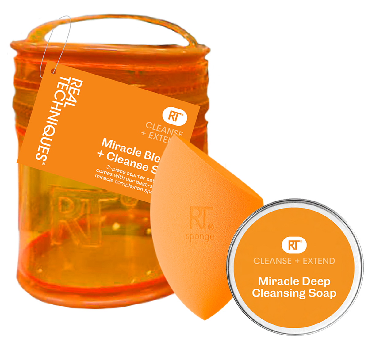 Real Techniques Miracle Blend + Cleanse Kit, 3 Piece Set ...
